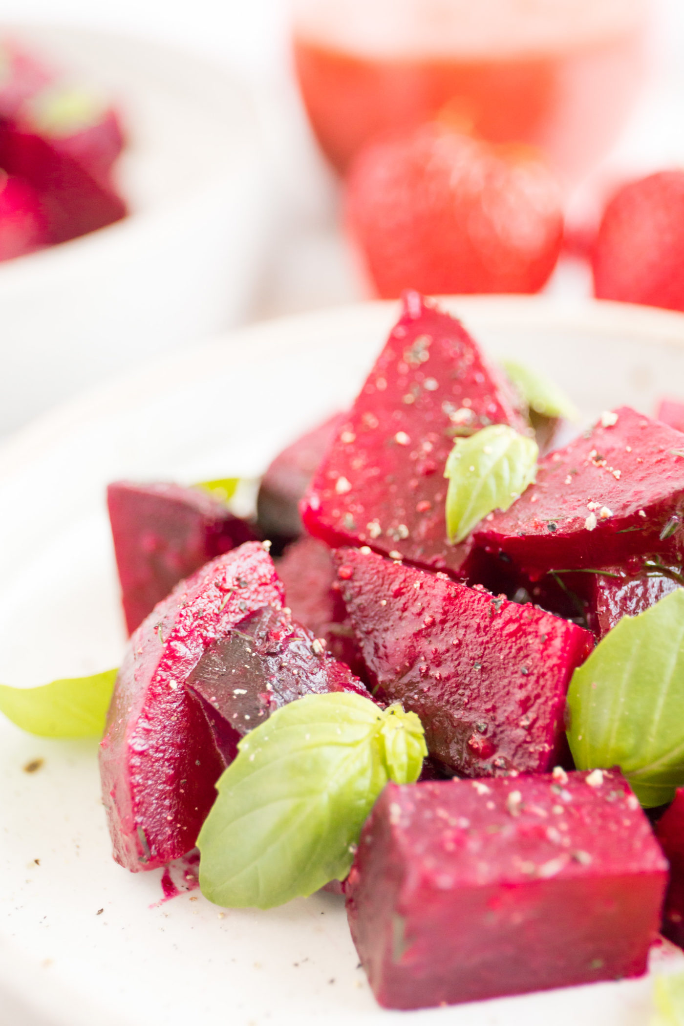 Detoxifying Basil and Roasted Beet Salad with Black Pepper Strawberry ...